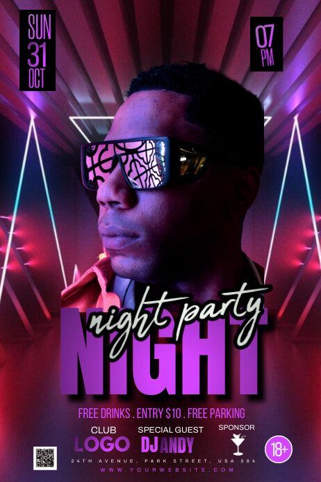 Plantilla de Neon Party Event | PosterMyWall