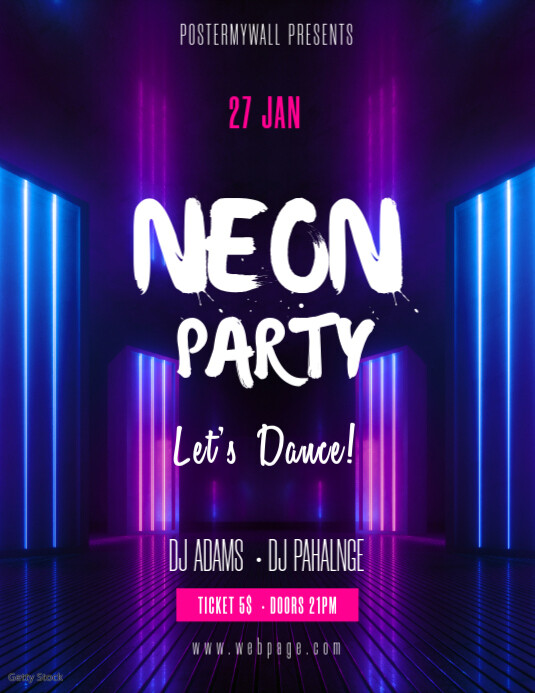 Neon Party Flyer Design Template | PosterMyWall