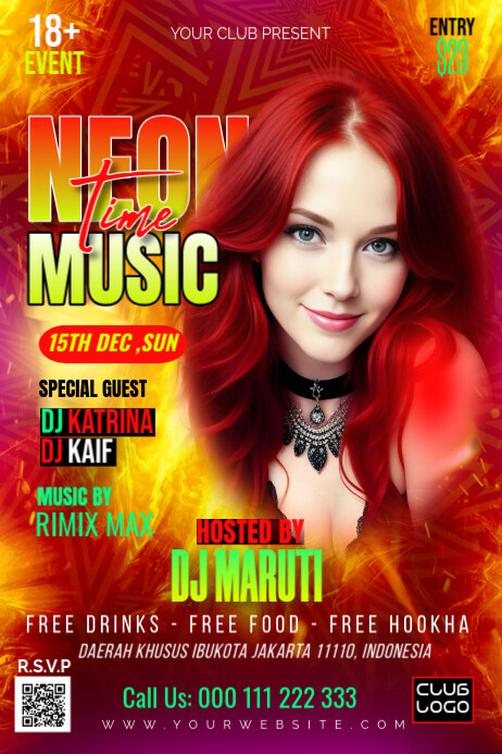 Neon Party Flyer Template | PosterMyWall