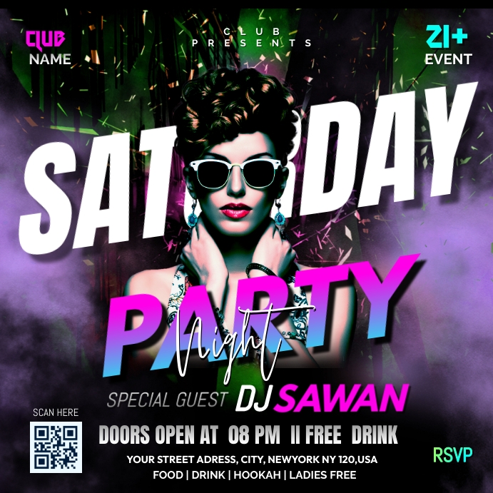 Neon Party Flyers Template | PosterMyWall