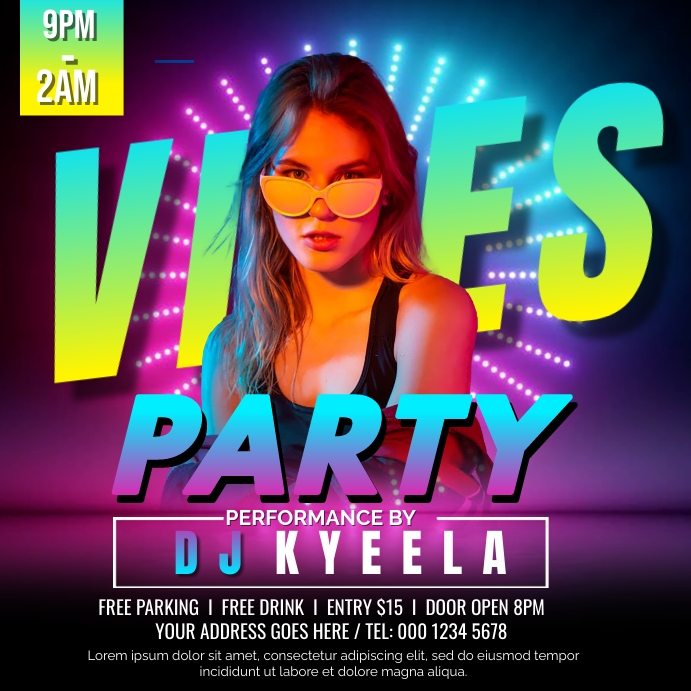 Neon Party Flyers Template | PosterMyWall