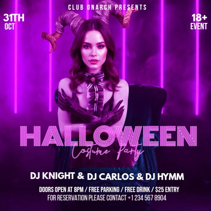 Neon Party Halloween ads Template | PosterMyWall