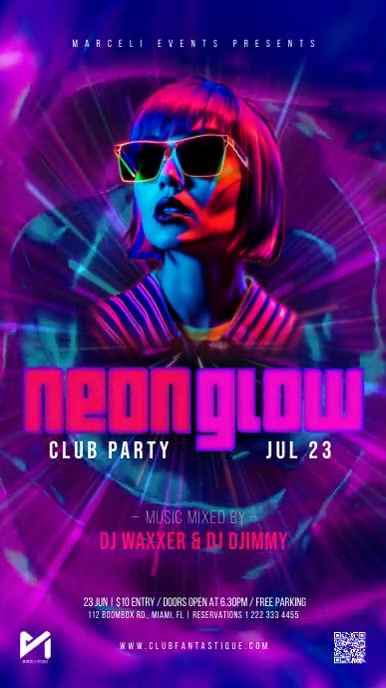 Copy of Neon Party Social Media Ad | PosterMyWall