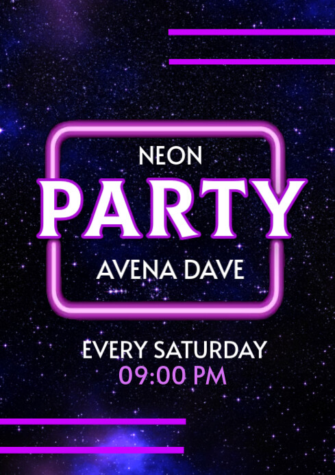 Neon Party Template | PosterMyWall