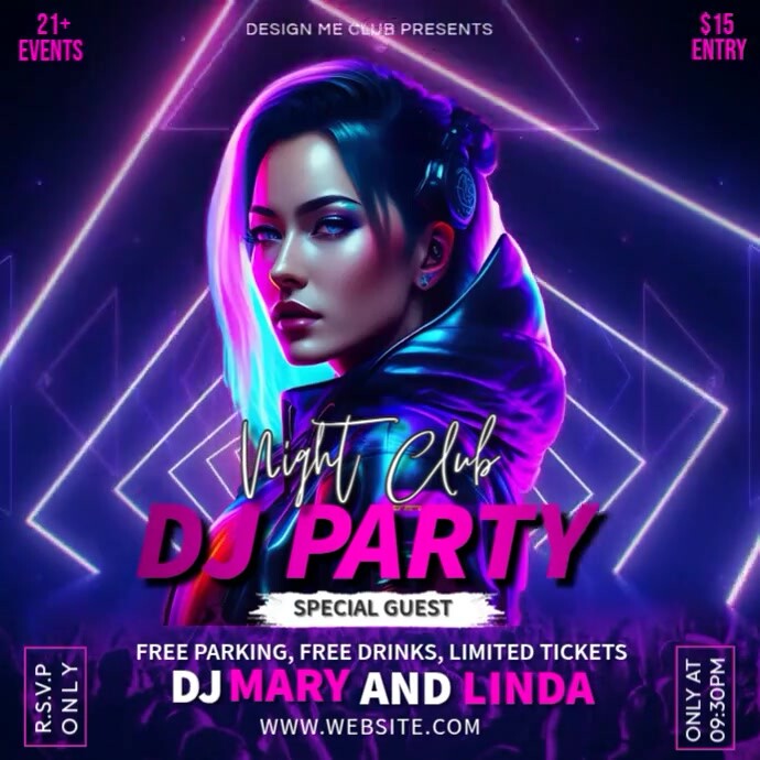 Modèle Neon Party Video Ads | PosterMyWall