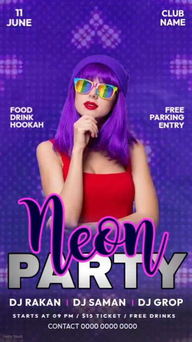 Copy of Neon Party Video | PosterMyWall