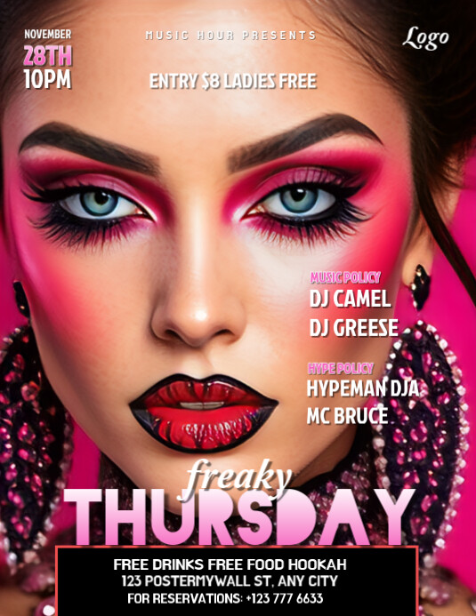 Neon Pink And Brown Background Gradient Freaky Thursday Flyer (us ...