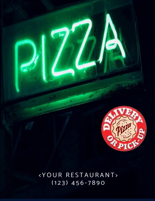 Copy of Neon Pizza | PosterMyWall