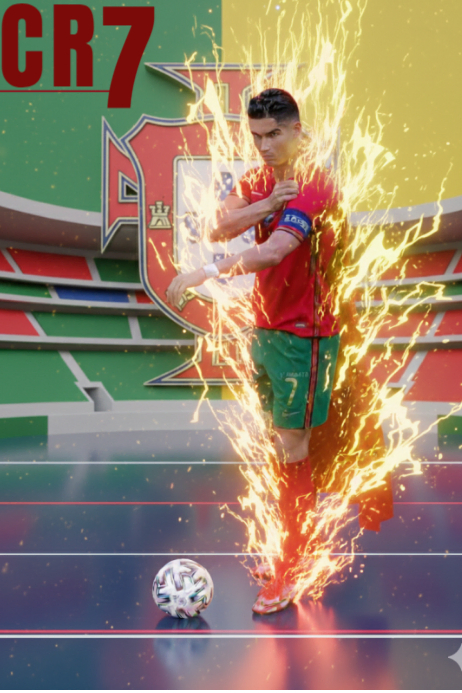 Neon Portugal Cr7 Cristiano Ronaldo Poster Template | PosterMyWall