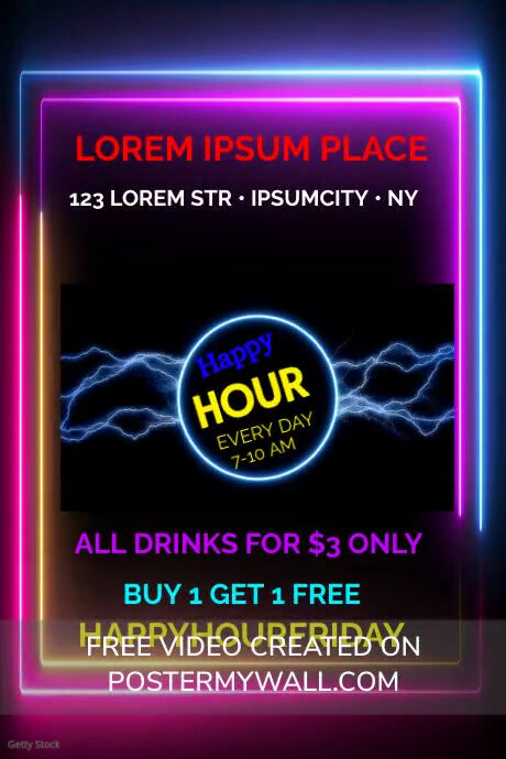 NEON POSTER DESIGN Template | PosterMyWall
