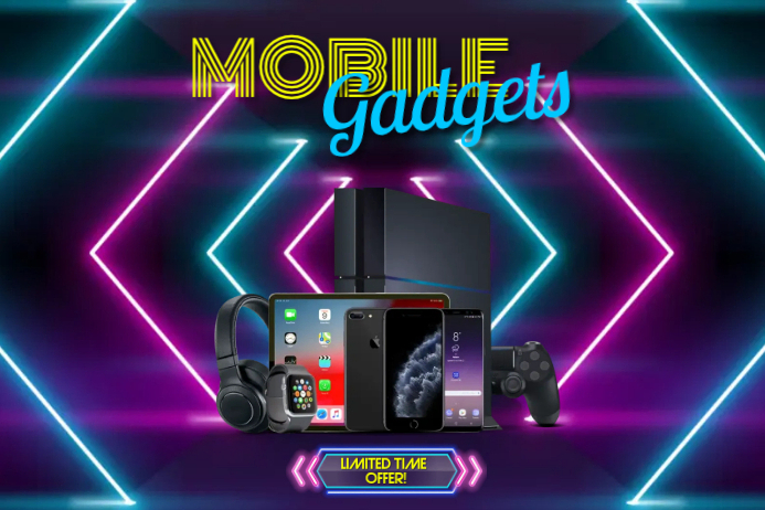 Neon Product Mockups Template | PosterMyWall