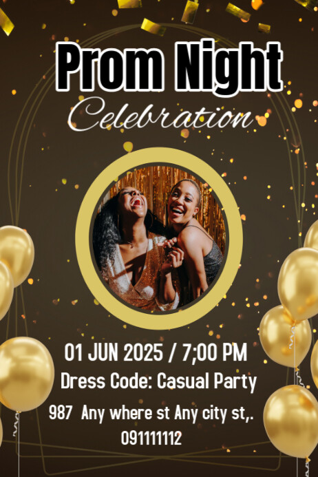 Neon Prom Night Banner 4' × 6' Template | PosterMyWall