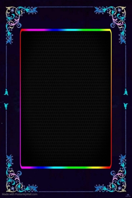 Neon Rain Bow Border Frame Template | PosterMyWall