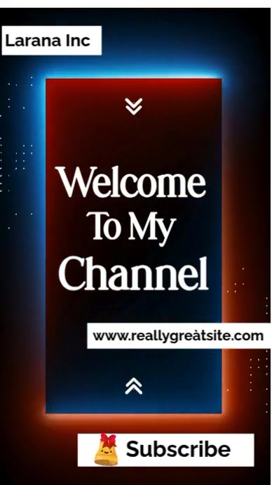 Copy of Neon Red And Blue Neon Welcome To My Channel Intro Screen ...