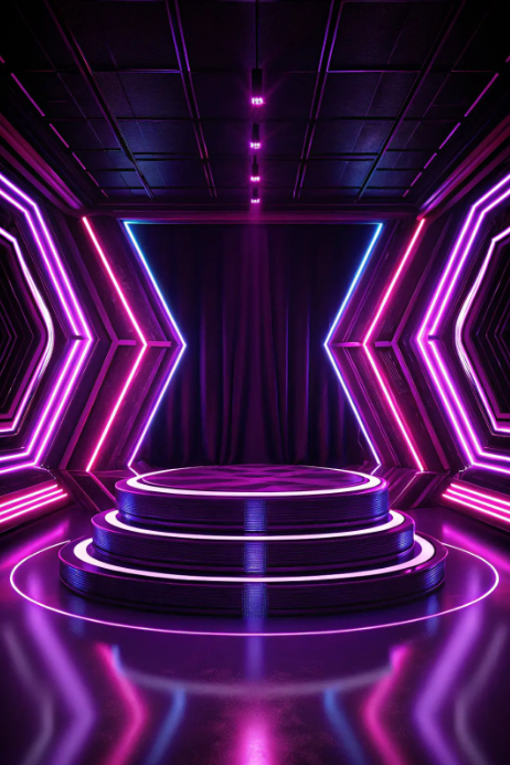 Neon Retrowave Stage Template | PosterMyWall