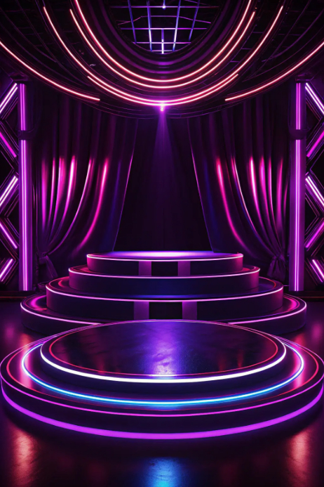 Neon Retrowave Stage Template | PosterMyWall