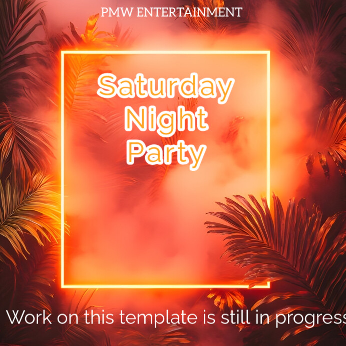 Neon Saturdaynight party invite template | PosterMyWall