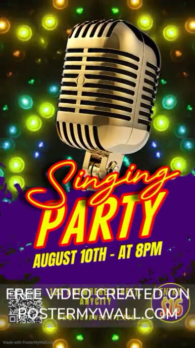 Neon Singing Party Reel Instagram Template | PosterMyWall