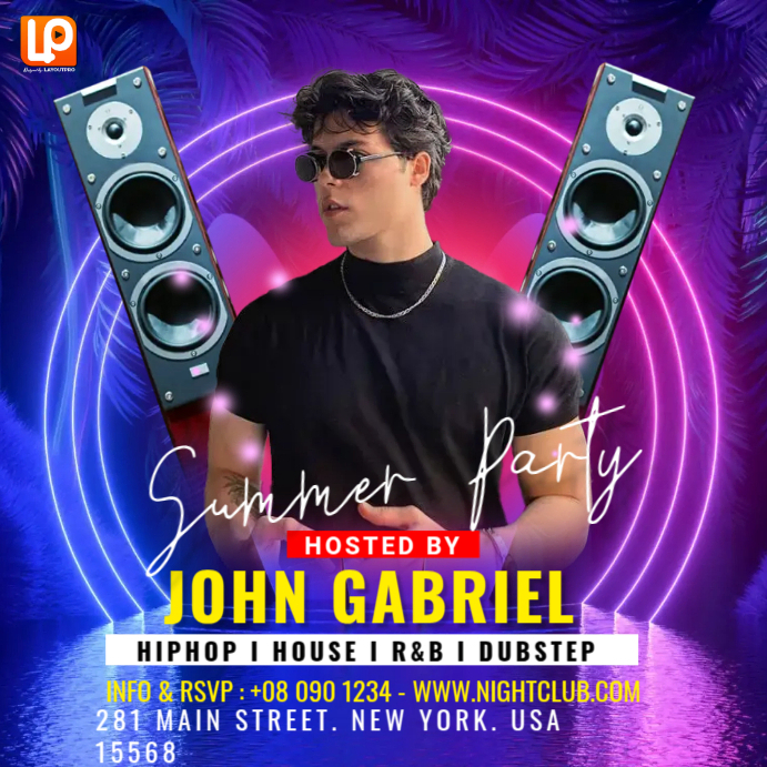 Neon Summer Party Template | PosterMyWall