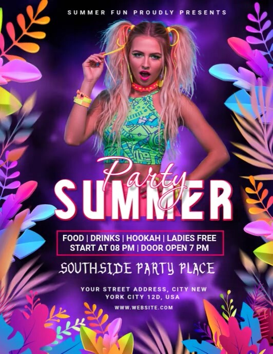 Neon Summer Party: An Unforgettable Night Template | PosterMyWall
