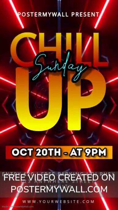 Modèle Neon Sunday Chill Up Party Reel Instagram | PosterMyWall
