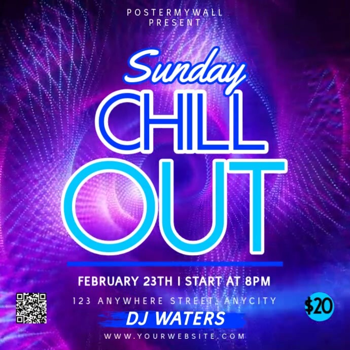 Copy of Neon Sunday Chillout Pos Instagram | PosterMyWall
