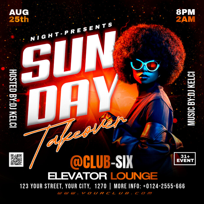 Copy of Neon Sunday Takeover Night Instagram Post | PosterMyWall