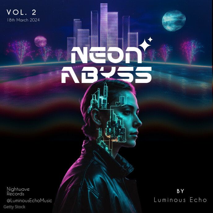 Neon techno album cover Template | PosterMyWall