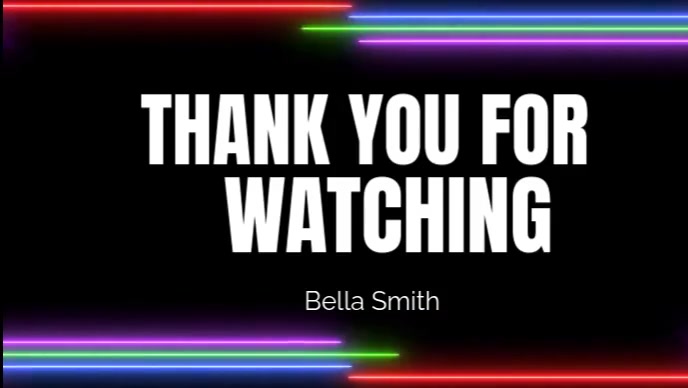 Neon Thank You For Watching Youtube Thumbnail Template | PosterMyWall
