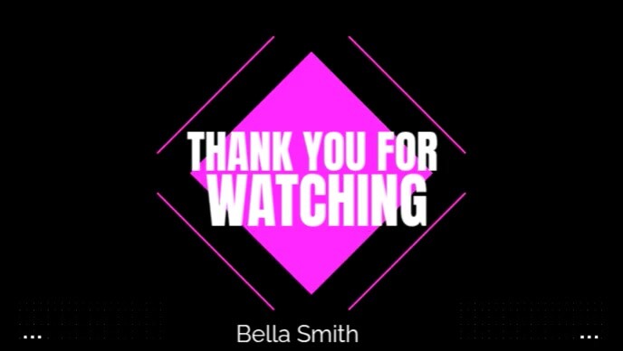 Neon Thank You For Watching Youtube Thumbnail Template | PosterMyWall