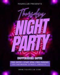 Black Neon Thursday Night Party Instagram Portrait Template | PosterMyWall