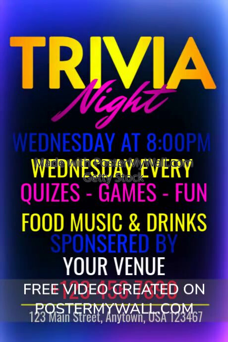 neon trivia night Template | PosterMyWall