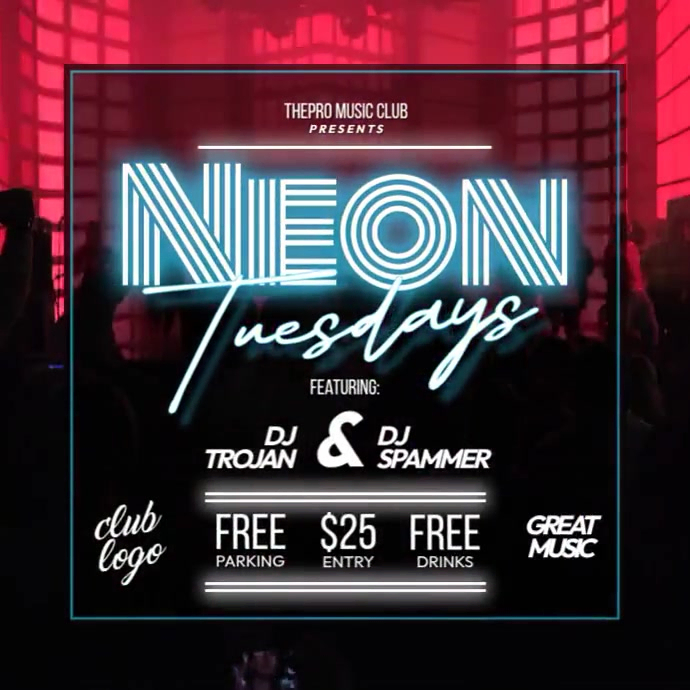 Neon Tuesdays Template | PosterMyWall