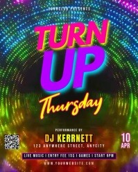 Blue Neon Turn Up Thursday Instagram Portrait Template | PosterMyWall