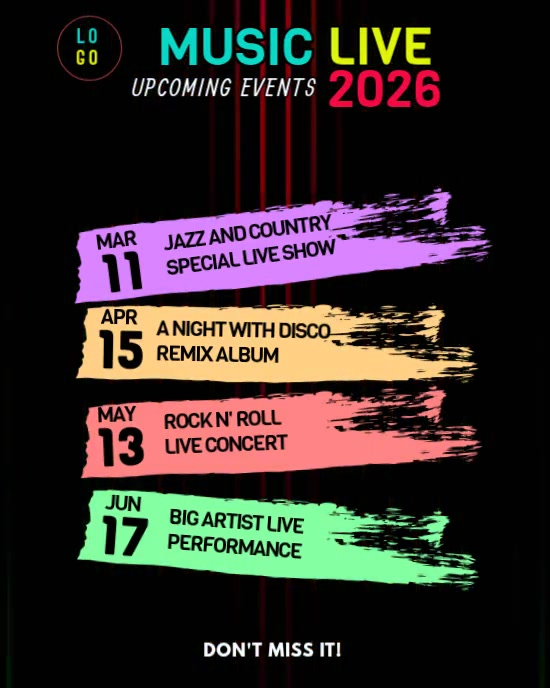Neon Upcoming Events Instagram Portrait Template | PosterMyWall