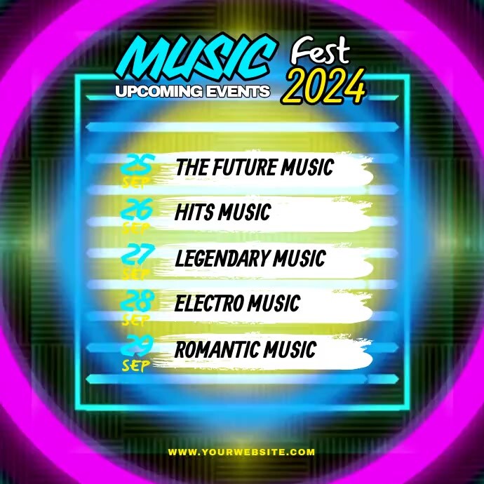 Neon Upcoming Events Pos Instagram Template | PosterMyWall