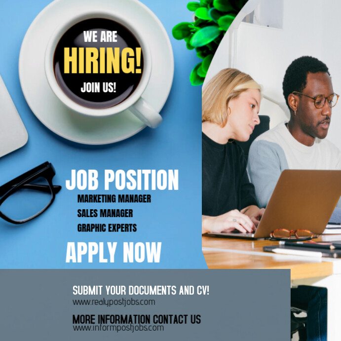Neon We Are Hiring Now Post Job Here Wanted Instagram Post Template ...