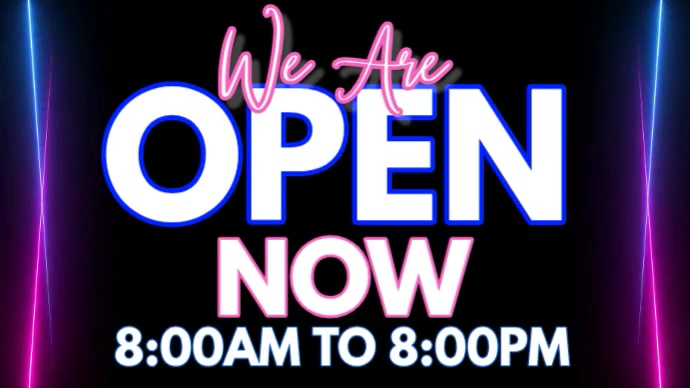 Neon We Are Open Digital Display Template | PosterMyWall