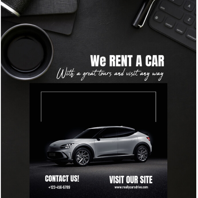 Neon We Rent A Cars Here Hourly Provided Instagram Post Template ...