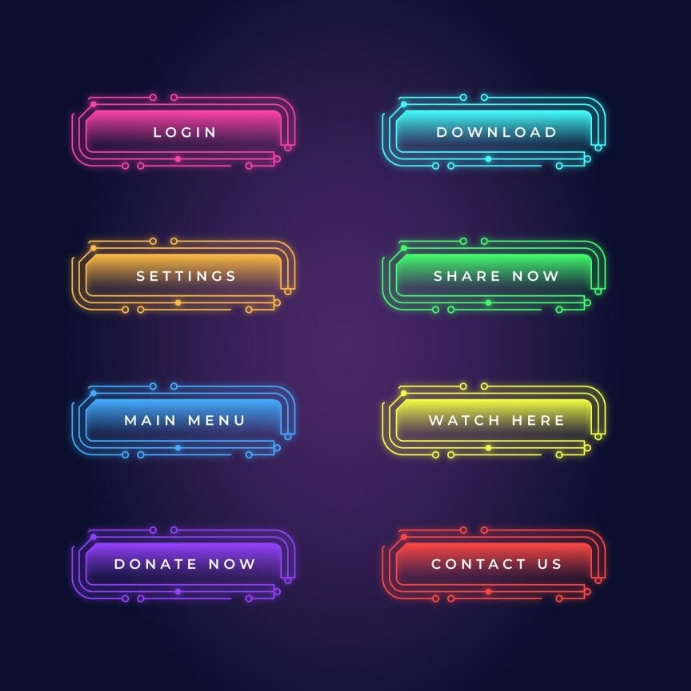 Neon website menu template design | PosterMyWall