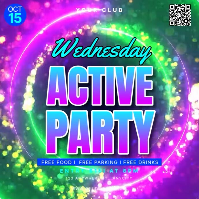 Copy of Neon Wednesday Active Party Pos Instagram | PosterMyWall