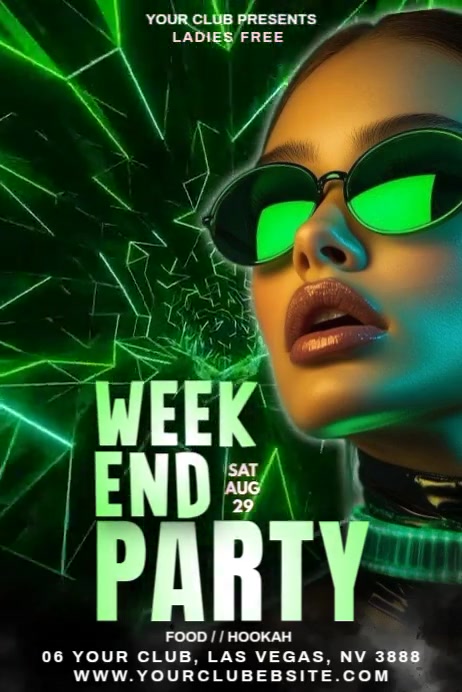 Plantilla de Neon Weekend Party Poster | PosterMyWall