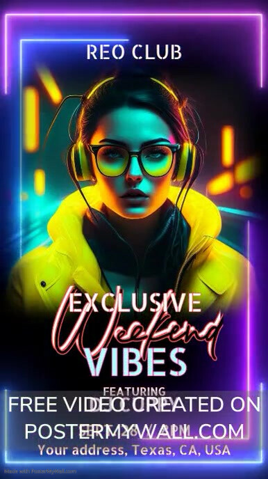 Modèle Neon Weekend Vibes | PosterMyWall