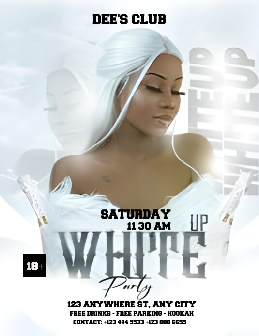 Copy of Neon White Background Gradient White Party F | PosterMyWall