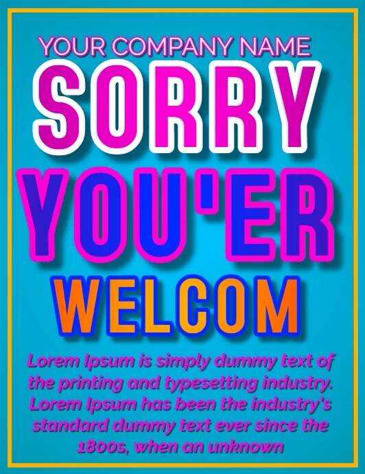 Copy of Neon You Are Welcome Flyer (us Letter) | PosterMyWall