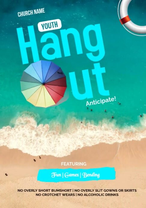 Neon Youth Beach Hangout Poster A3 Template | PosterMyWall