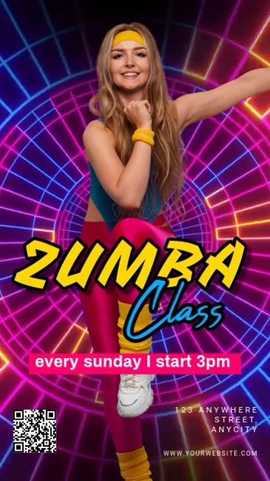 Copy of Neon Zumba Classes Reel Instagram | PosterMyWall