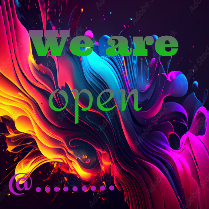 Copy of NeonTypographic Neon We Are Open Logo | PosterMyWall