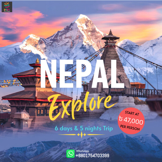 Copy of Nepal Tour package ads design template | PosterMyWall