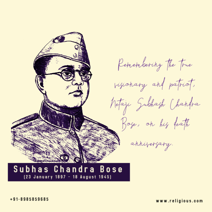 Netaji Subhash Chandra Bose (1) Template | PosterMyWall